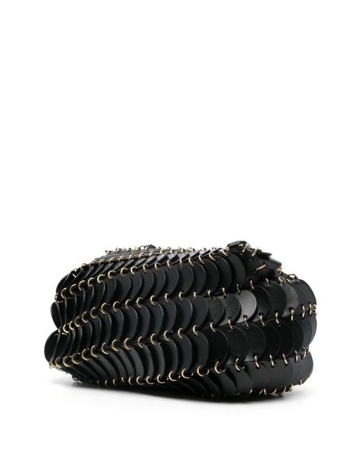 Rabanne Paco Disc Leather Shoulder Bag in Black | Lyst