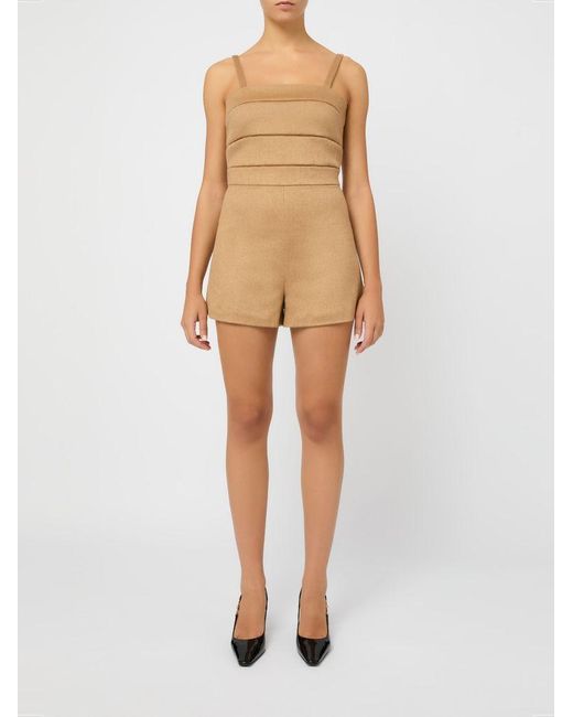 Max Mara Camel Wool 'Matassa' Overalls in Natural | Lyst