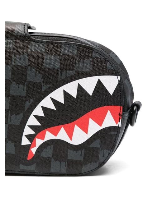 Sprayground Small Checked Backpack With A Mouth Design in Black for Men ...