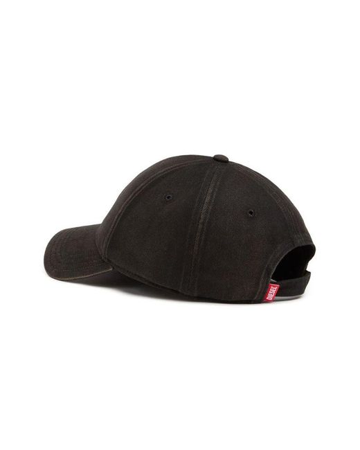 DIESEL Washed Cotton Twill Baseball Cap With Embroidered Logo in Black ...