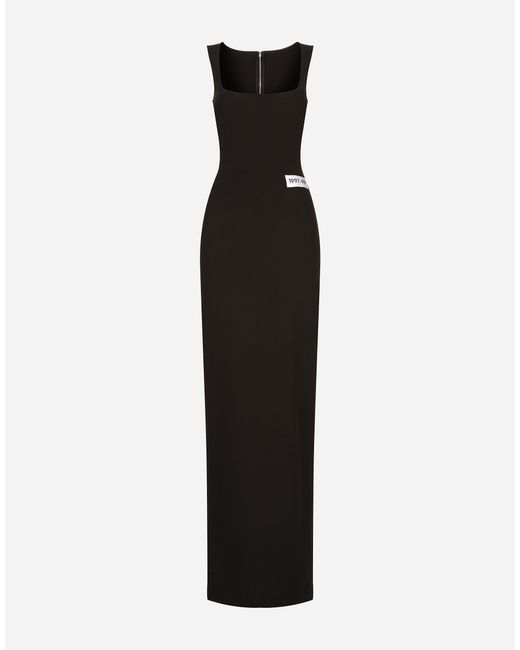Dolce And Gabbana Long Jersey Milano Rib Dress In Black Lyst