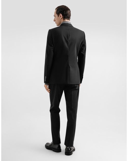 Dolce & Gabbana Single-Breasted Wool Martini-Fit Suit With Heraldic Emblem in Black for Men | Lyst