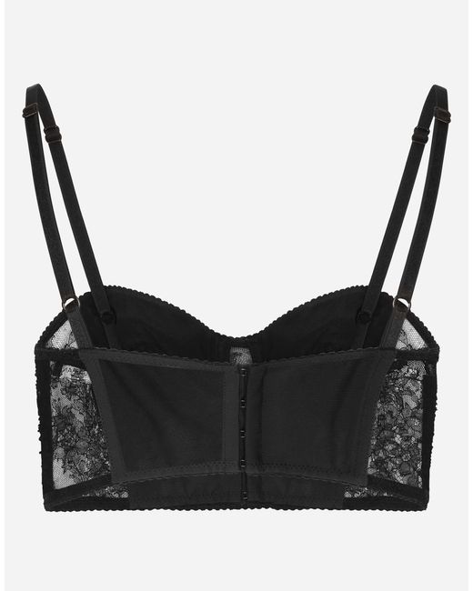 Dolce & Gabbana Lace Balconette Corset With Straps in Black | Lyst