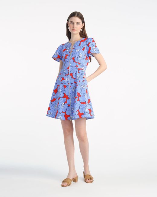 Draper James Mae Love Circle Mini Dress In Floating Floral in Blue | Lyst