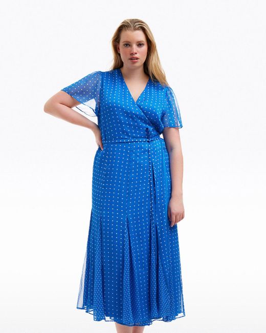 Draper James Daphne Wrap Dress In Royal Blue Polka Dot | Lyst
