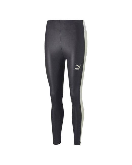 Puma T7 High Waist Shiny Leggings In Black Lyst