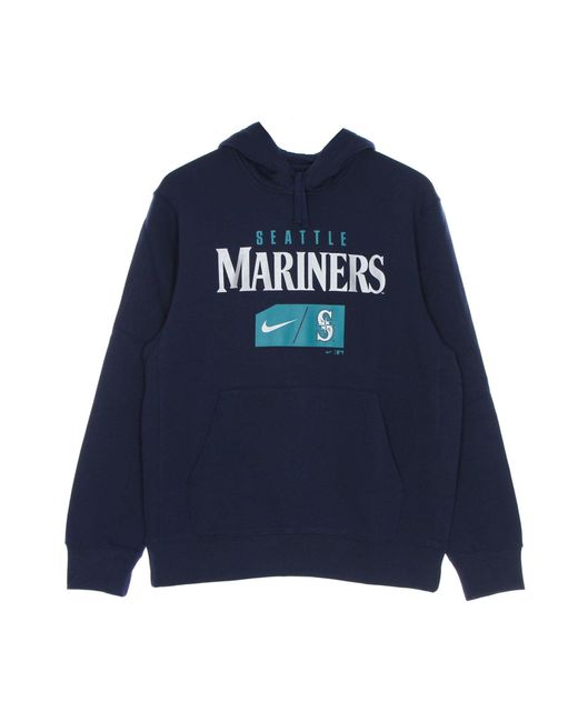 Nike Hoodie Mlb Team Lettering Club Pullover Hoodie Seamar in Blue for ...
