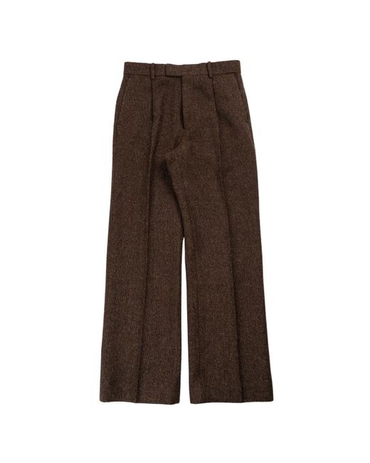 AURALEE Lama Shetland Wool Tweed Slacks in Brown for Men | Lyst