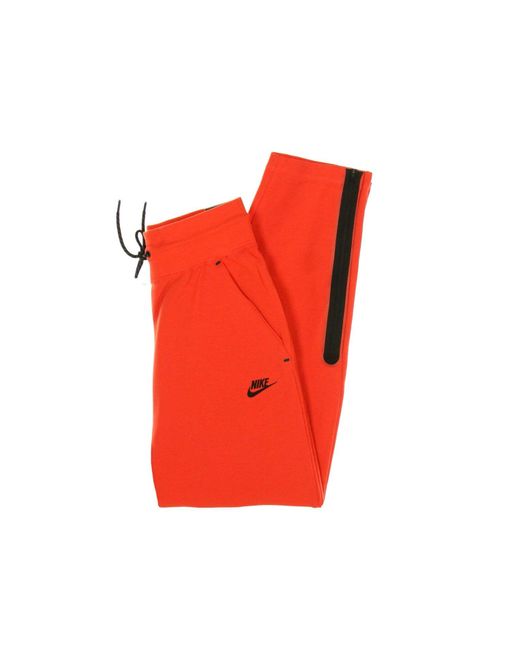 Nike Sportswear Tech Fleece Lightweight Tracksuit Pants in Red | Lyst