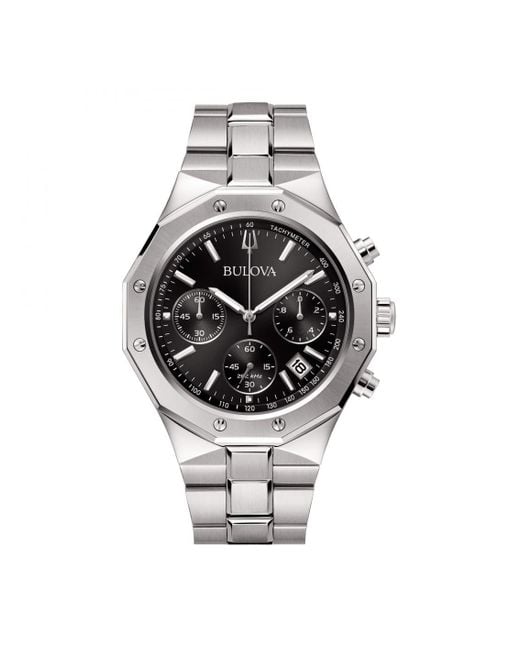 Bulova Octagon Chronograph 96B410 in Gray for Men | Lyst