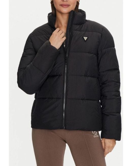 Guess Jacket Logo in Black | Lyst