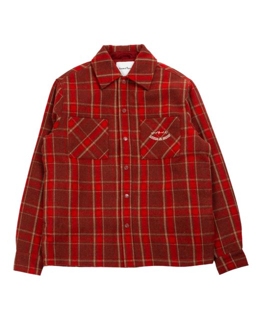 House Of Sunny Heavy Weight Plaid Overshirt in Red | Lyst