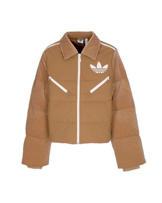 adidas Velvet Puffer Desert Down Jacket in Brown | Lyst