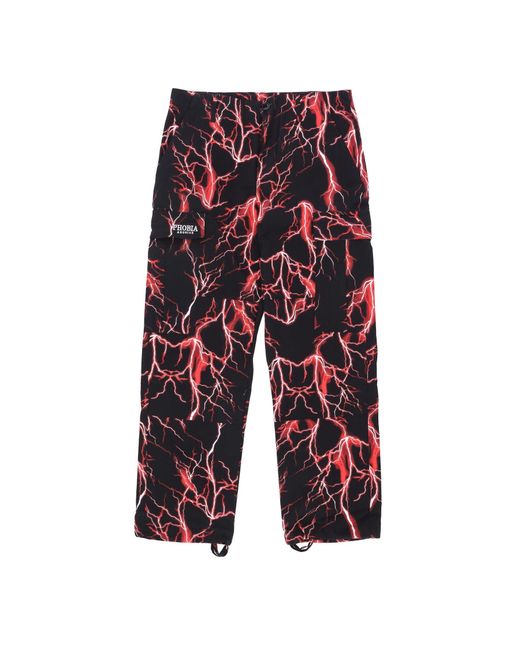 Phobia Long Lightning Cargo Pants in Red for Men | Lyst