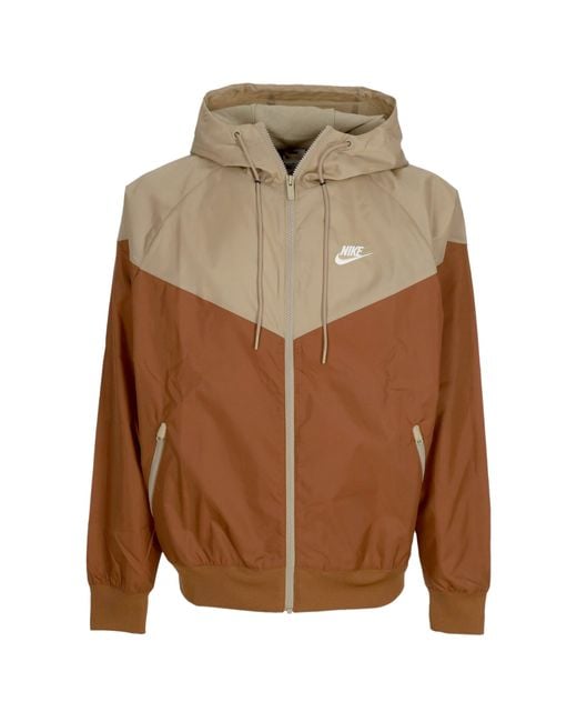 Nike Windbreaker Sportswear Woven Lined Windrunner Hooded Jacket in Brown for Men | Lyst