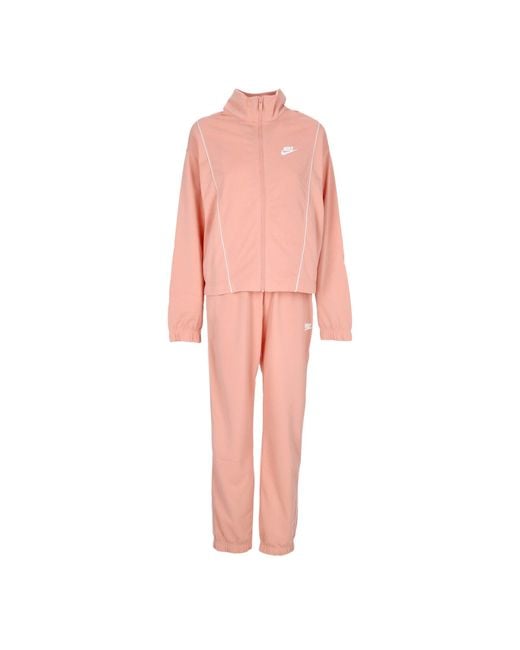 Nike Tracksuit Set W Essential Tracksuit in Pink | Lyst