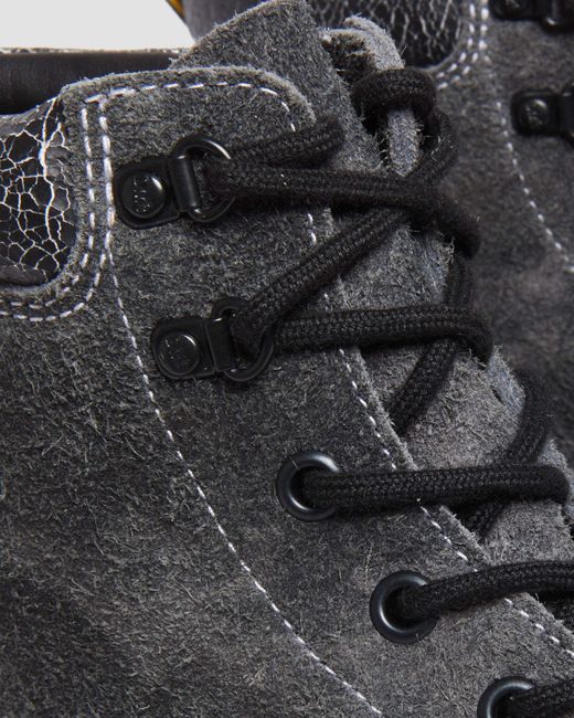 Dr. Martens 939 Stonewashed Suede Lace Up Boots in Black | Lyst