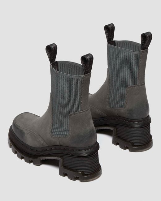 Dr. Martens Corran Chelsea Waxy Suede Heeled Boots in Black | Lyst