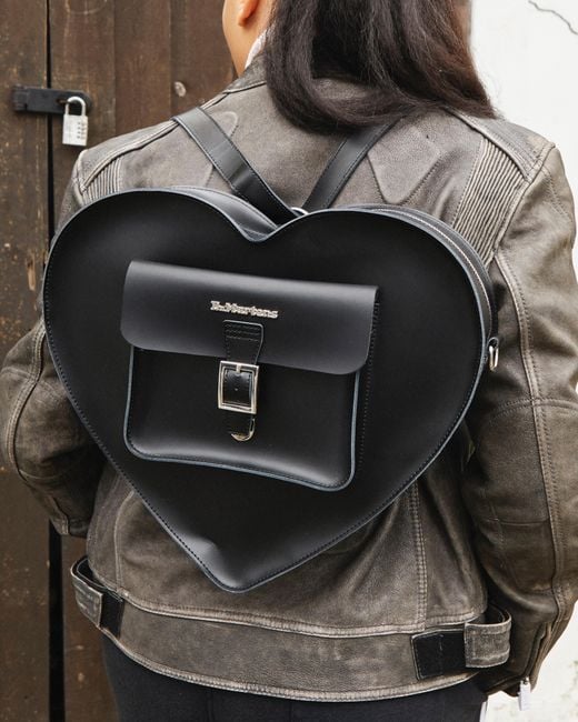 Dr. Martens Large Leather Heart Shaped Bag in Black | Lyst UK