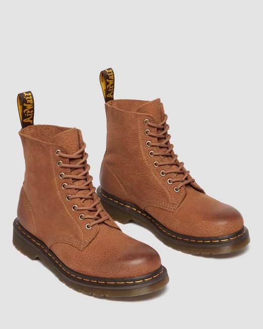 Dr. Martens 1460 Pascal Tumbled Nubuck Boots in Brown | Lyst