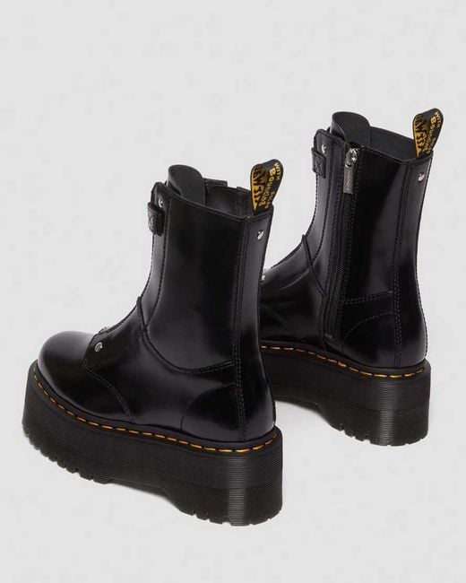 Dr. Martens Jetta Hi Max Buttero Leather Platform Boots in Black | Lyst UK