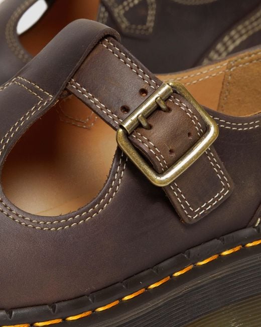 Dr. Martens Bethan Arc Crazy Horse Leather Platform Mary Jane Shoes in Brown | Lyst