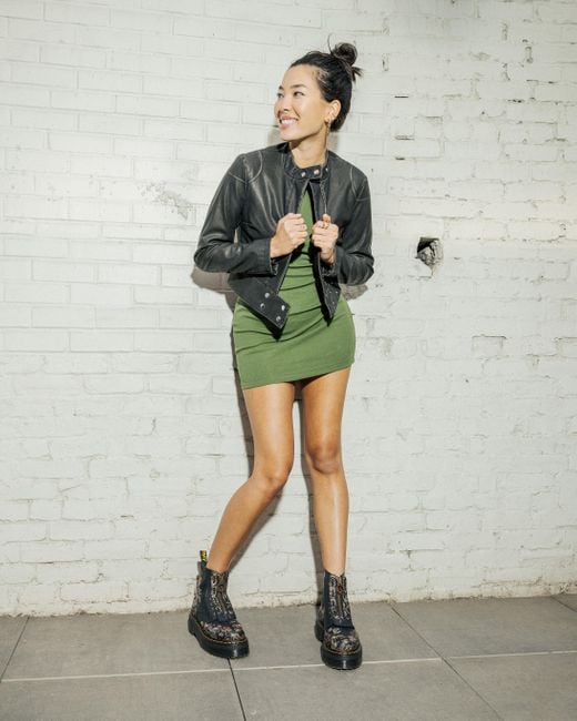 Dr. Martens Sinclair Decayed Roses Tumbled Nappa Leather Boots in Black ...