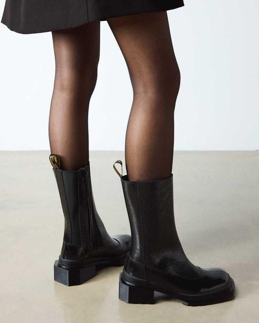 Dr. Martens Maybole Hi Square Toe Patent Chelsea Boots in Black | Lyst UK