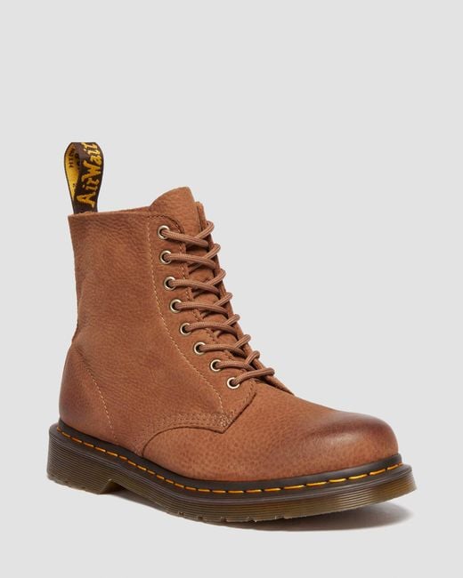 Dr. Martens 1460 Pascal Tumbled Nubuck Boots in Brown | Lyst
