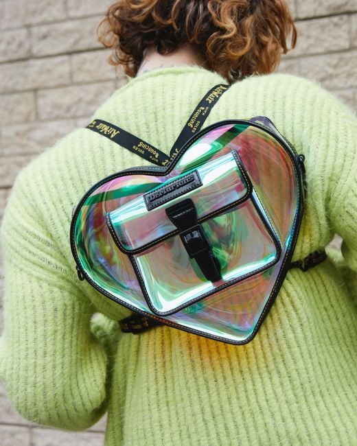 Dr. Martens Heart Shaped Iridescent Transparent Backpack in Purple | Lyst