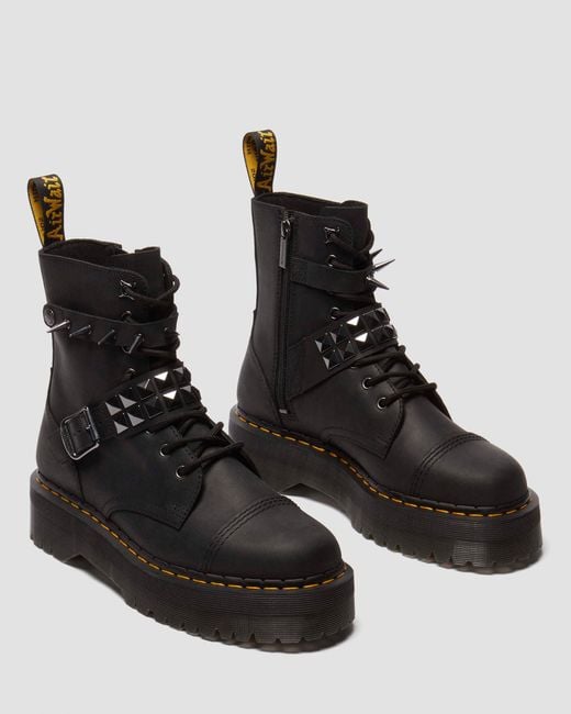 Dr. Martens Jadon Spike Leather Platform Boots in Black | Lyst