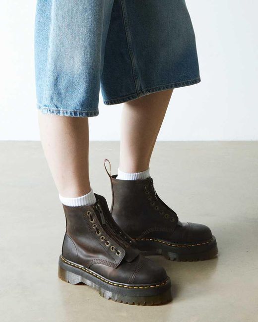 Dr. Martens Sinclair Crazy Horse Leather Platform Boots in Black for ...