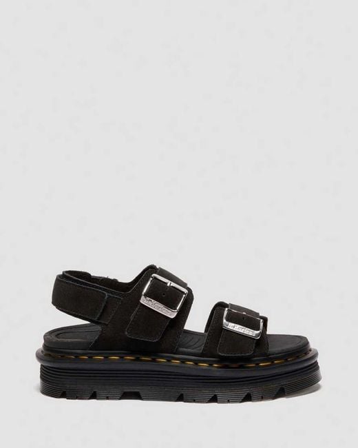 Dr. Martens Zebzag Suede Sandals in Black | Lyst UK