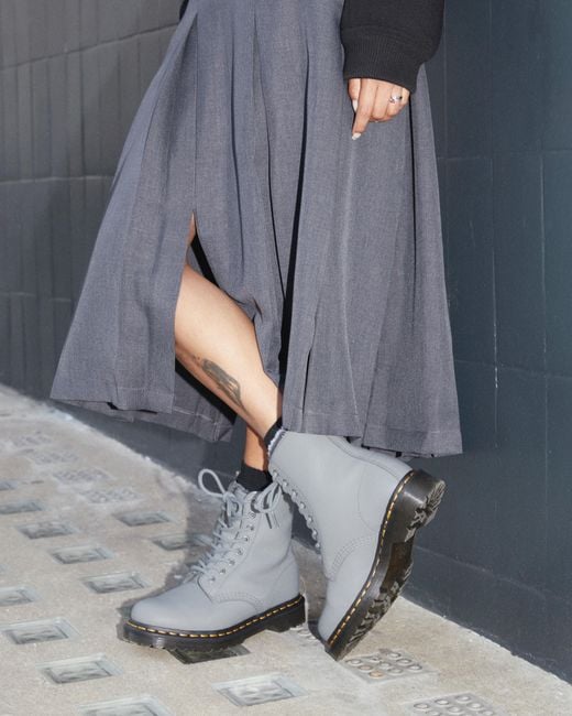 Dr. Martens 1460 Serena Virgina Leather Lace Up Boots in Gray | Lyst