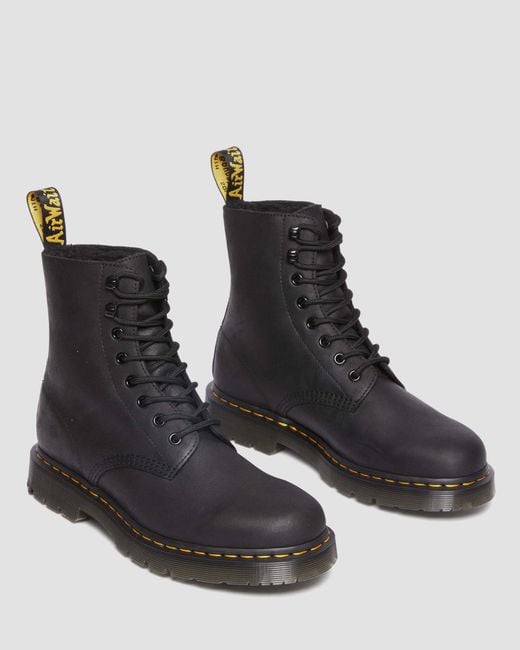 Dr. Martens 1460 Wintergrip Outlaw Leather Lace Up Boots in Black for Men | Lyst
