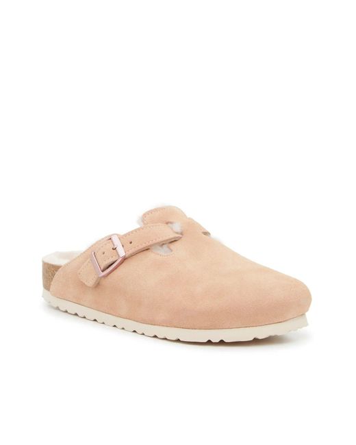 Birkenstock Boston Shearling Clog in Pink | Lyst