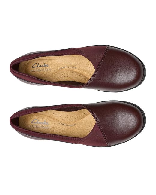 Clarks Suttyn Walk Wedge Slip-on in Red | Lyst