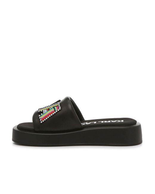 Karl Lagerfeld Opal Platform Sandal in Black | Lyst