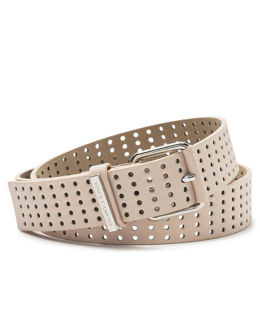 Vince Camuto Synthetic Studio Five Row Dot Belt in Blush (Metallic) | Lyst