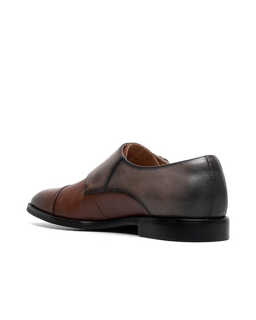 Stacy Adams Raythorne Monk Strap Slip-on in Brown for Men | Lyst