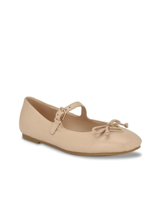 Guess Kayra Ballet Flat in Natural | Lyst