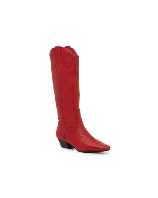 Steve Madden Dollie Cowboy Boot in Red | Lyst