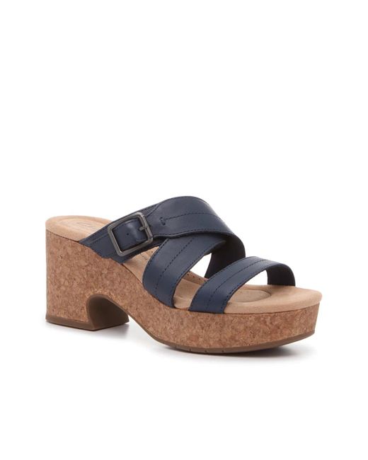 Clarks Nerisa Holly Platform Sandal in Blue | Lyst