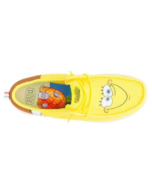 HeyDude Wally Spongebob Squarepants Slip-on in Yellow for Men | Lyst