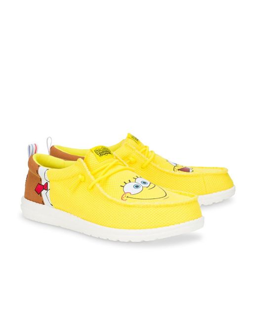 HeyDude Wally Spongebob Squarepants Slip-on in Yellow for Men | Lyst