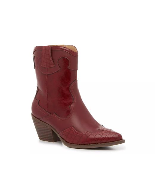 Crown Vintage Izzie Western Bootie in Red | Lyst