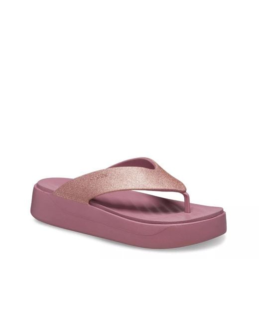 Crocs™ Getaway Glitter Platform Sandal in Purple | Lyst