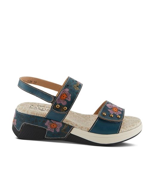Spring Step Caitlina Wedge Sandal in Blue | Lyst