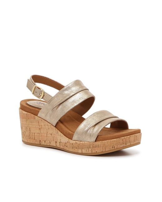 EuroSoft Kahley Wedge Sandal in Black | Lyst