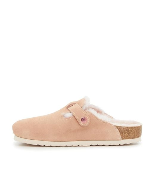 Birkenstock Boston Shearling Clog in Pink | Lyst